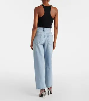 AGOLDE V-waist Baggy High-rise Wide-leg Jeans - Blue