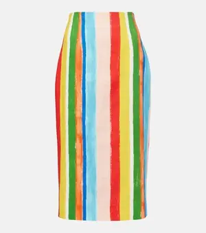 Dolce & Gabbana Striped Cotton-blend Pencil Skirt - Multicoloured