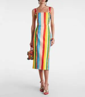 Dolce & Gabbana Striped Cotton-blend Pencil Skirt