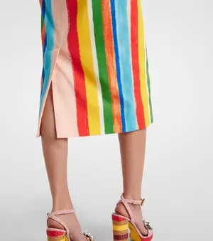 Dolce & Gabbana Striped Cotton-blend Pencil Skirt
