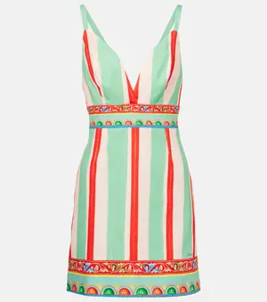 Dolce & Gabbana Taormina Striped Cotton-blend Minidress - Multicoloured