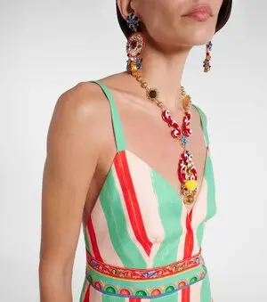 Dolce & Gabbana Taormina Striped Cotton-blend Minidress