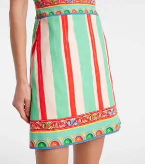 Dolce & Gabbana Taormina Striped Cotton-blend Minidress