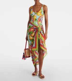 Dolce & Gabbana Printed Cotton Beach Cover-up