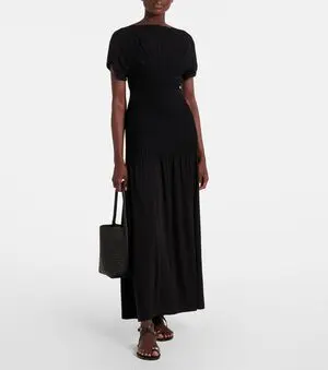 AMANU Kigali Embellished Leather Sandals - Black