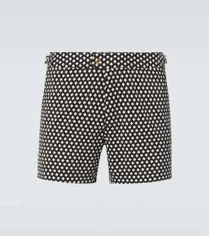 TOM FORD Checked Swim Trunks - Black