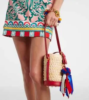 Dolce & Gabbana Taormina Carla Medium Raffia Bucket Bag