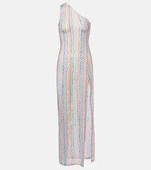 Missoni Zigzag Sheer One-shoulder Maxi Dress - Multicoloured