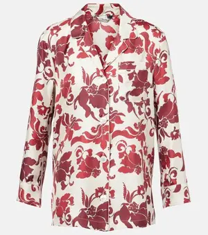 Max Mara Alan Silk Jacquard Blazer - Red
