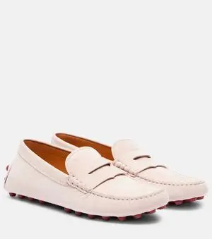 TOD'S Gommino Bubble Suede Driving Shoes - Neutrals