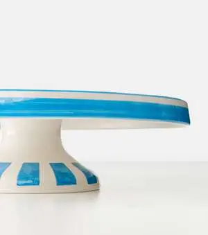 Dolce & Gabbana Taormina Striped Ceramic Cake Stand