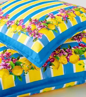 Dolce & Gabbana Taormina Striped Cotton Cushion - Blue