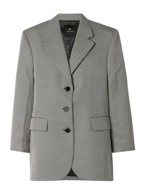ANINE BING Sara Houndstooth Wool-blend Blazer