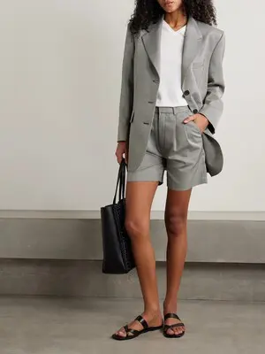 ANINE BING Sara Houndstooth Wool-blend Blazer