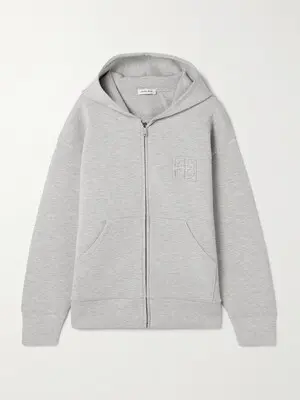 ANINE BING Embossed Stretch-jersey Hoodie