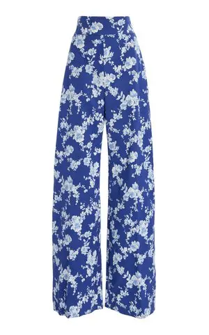 CAROLINA HERRERA Stretch-Cotton Wide-Leg Pants