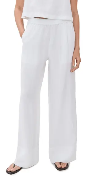 Mid-Rise Linen Wide-Leg Pants
