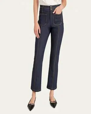 Cinq À Sept Dorothea Patch Pocket Pants - Indigo