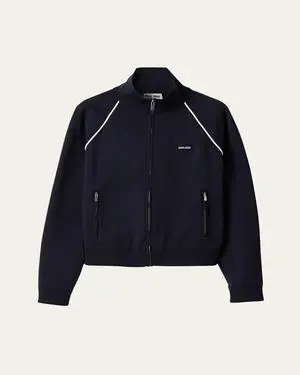 Miu Miu Zip Track Jacket - Blu/bianco