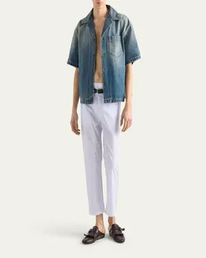 Prada Denim Boxy-fit Bowling Shirt