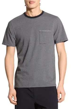 Theory Bird's Eye Ringer T-shirt - Carbon Multi