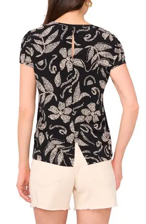 Vince Camuto Keyhole Floral Top
