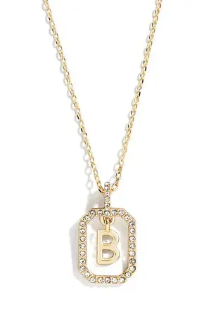 Baublebar Alicia Initial Pendant Necklace - Clear - B