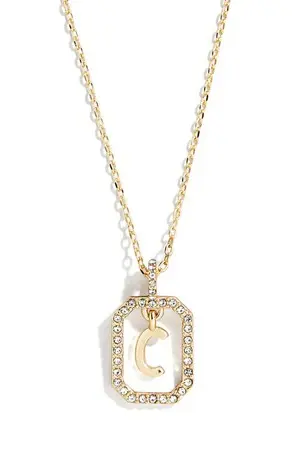 Baublebar Alicia Initial Pendant Necklace - Clear - C