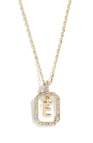 Baublebar Alicia Initial Pendant Necklace - Clear - E