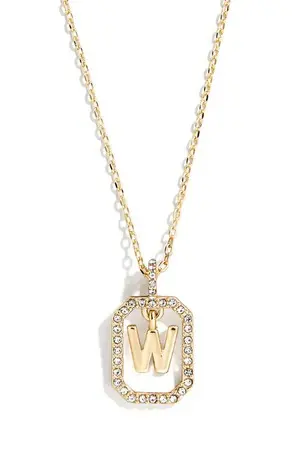 Baublebar Alicia Initial Pendant Necklace - Clear - W