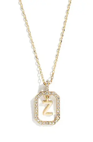 Baublebar Alicia Initial Pendant Necklace - Clear - Z