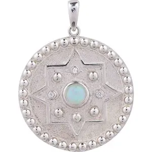 Anzie Dew Drop Opal Pendant - White