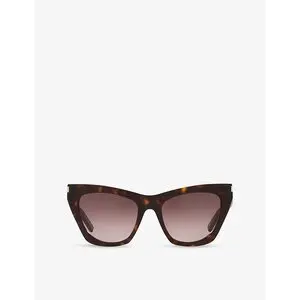 Saint Laurent Sl 214 Kate Cat-eye Sunglasses - Brown