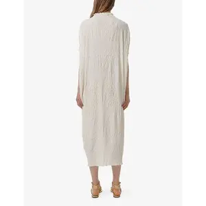 LEEM Circular Pattern Plisse Woven Kaftan