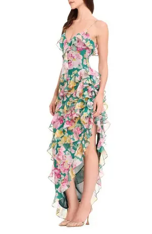 Dress The Population - Josefina Metallic Floral Gown