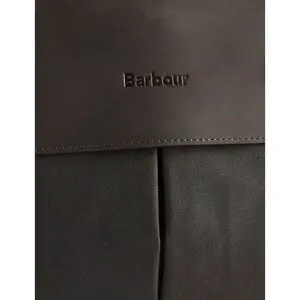 Barbour Leather-trimmed Waxed-cotton Briefcase