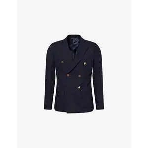 Paul Smith Double-breasted Notched-collar Woven Jacket