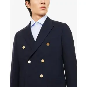 Paul Smith Double-breasted Notched-collar Woven Jacket