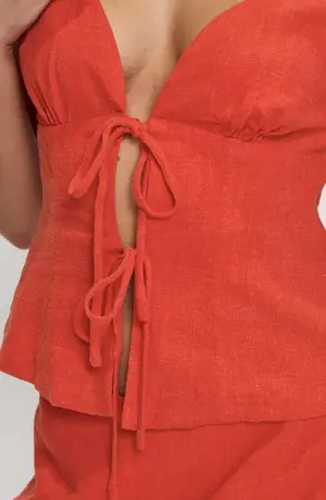 Princess Polly Wilhelmina Tie Front Top