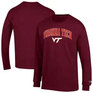 Champion Virginia Tech Hokies Arch Over Logo Long Sleeve T-shirt - Maroon
