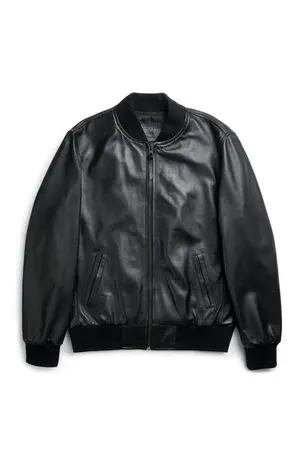 LAST WOLF Elk Leather Bomber Jacket