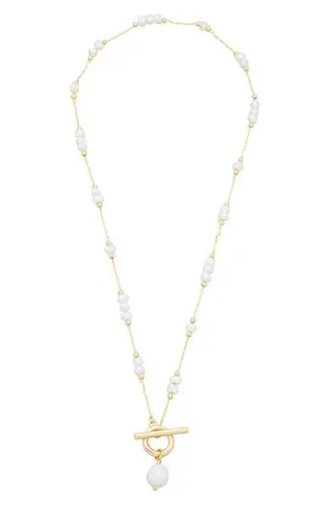 ST. MORAN Freshwater Pearl Toggle Necklace - White