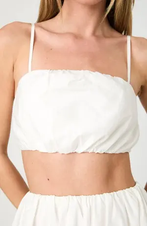 French Connection Cotton Bubble Crop Top