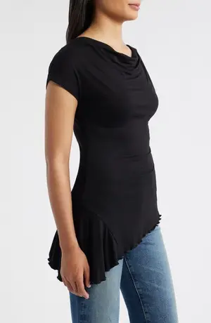 Loveappella Ruched Asymmetric Top