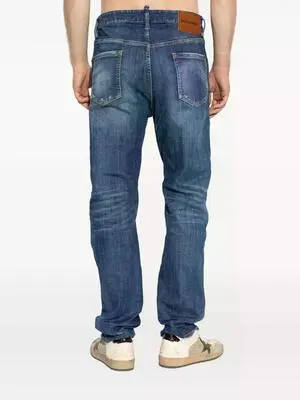 Dsquared2 Straight Leg Jeans With Logo Tag