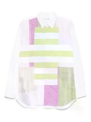 Comme Des Garçons Striped And Gingham Patchwork Shirt