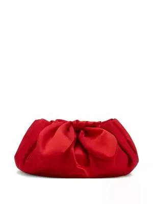 Oscar De La Renta Satin Clutch With Bow Detailing - Red