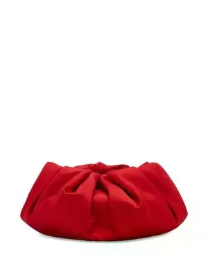 Oscar De La Renta Satin Clutch With Bow Detailing - Red