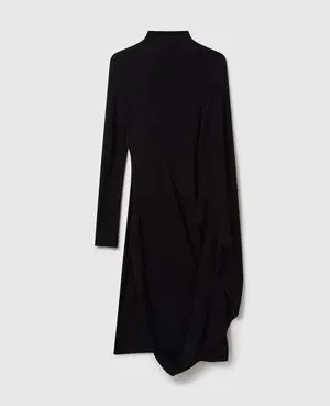 Stella McCartney Asymmetric Cape Midi Dress - Black