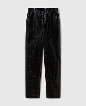 Stella McCartney Crocodile-embossed Straight-leg Pants